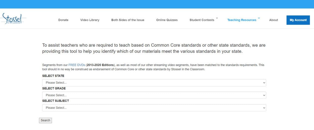 Standards Tool - Stossel in the Classroom